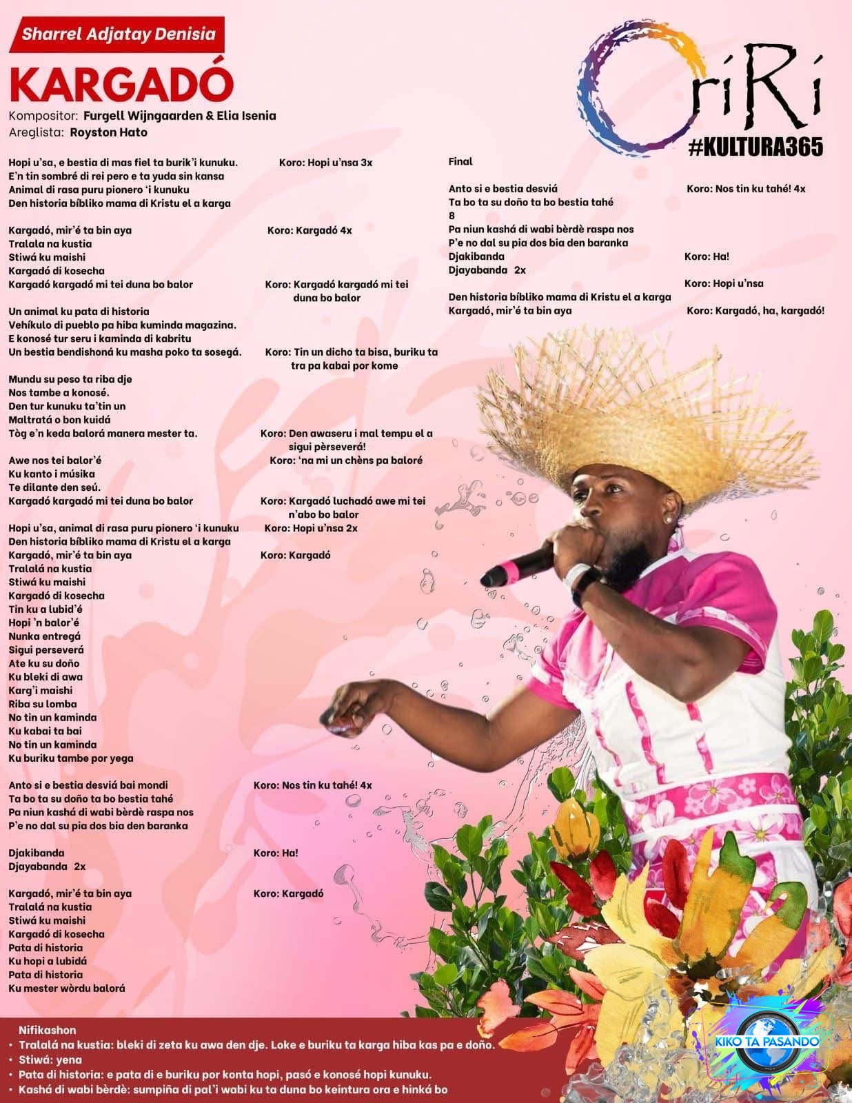 Letra di É Kantadó Mayó 2025 KARGADÓ….. – KIKO TA PASANDO