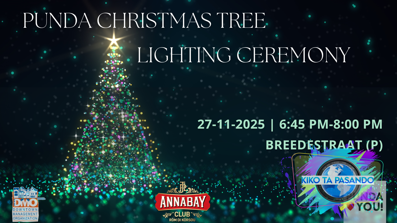 Selebrashon di Fin di Aña na Punda! / Lighting Up Punda Christmas tree ...